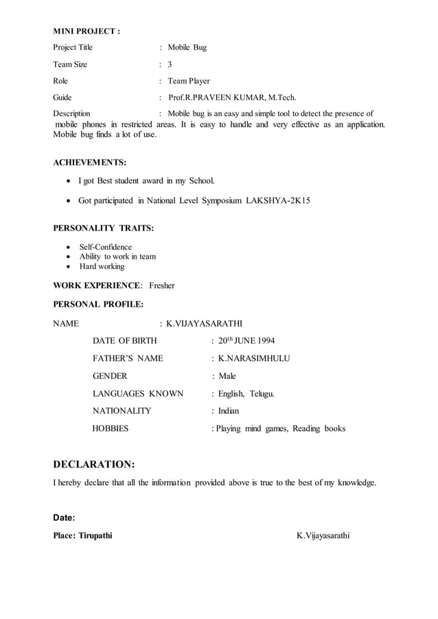 VIJAYASARATHI RESUME | PDF