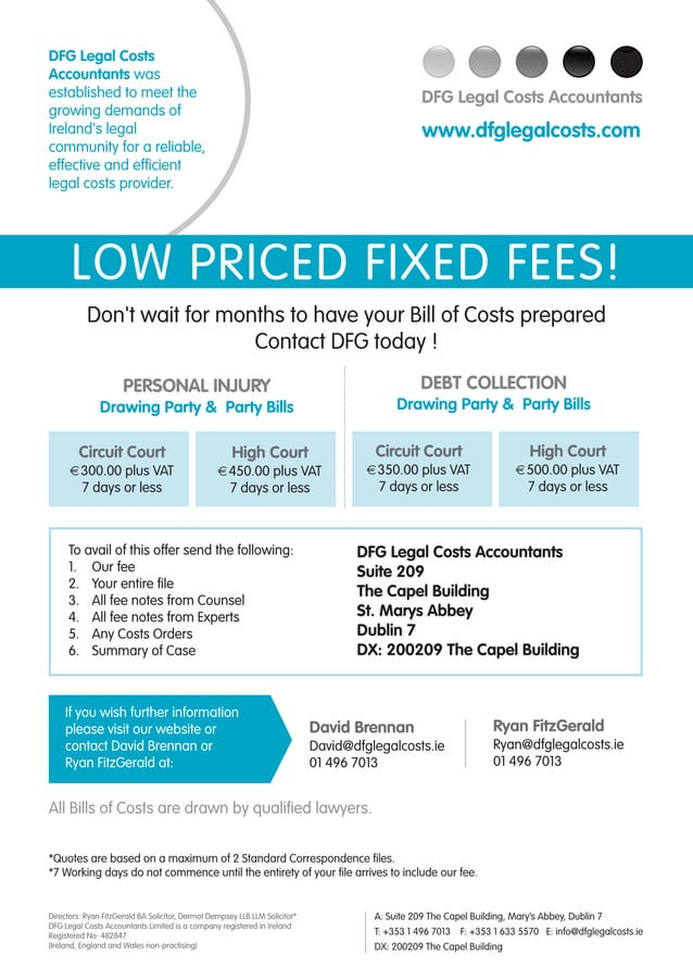 DFG low priced fixed fees (1) | PDF | Legal Services Industry | Industries