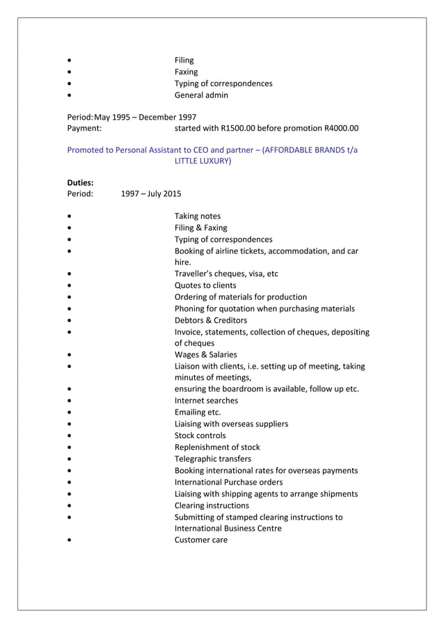 CA Botha CV (Updated0 | PDF