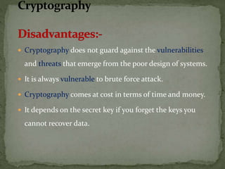 F16 cs61 cryptography | PPTX | Information and Network Security | Computing