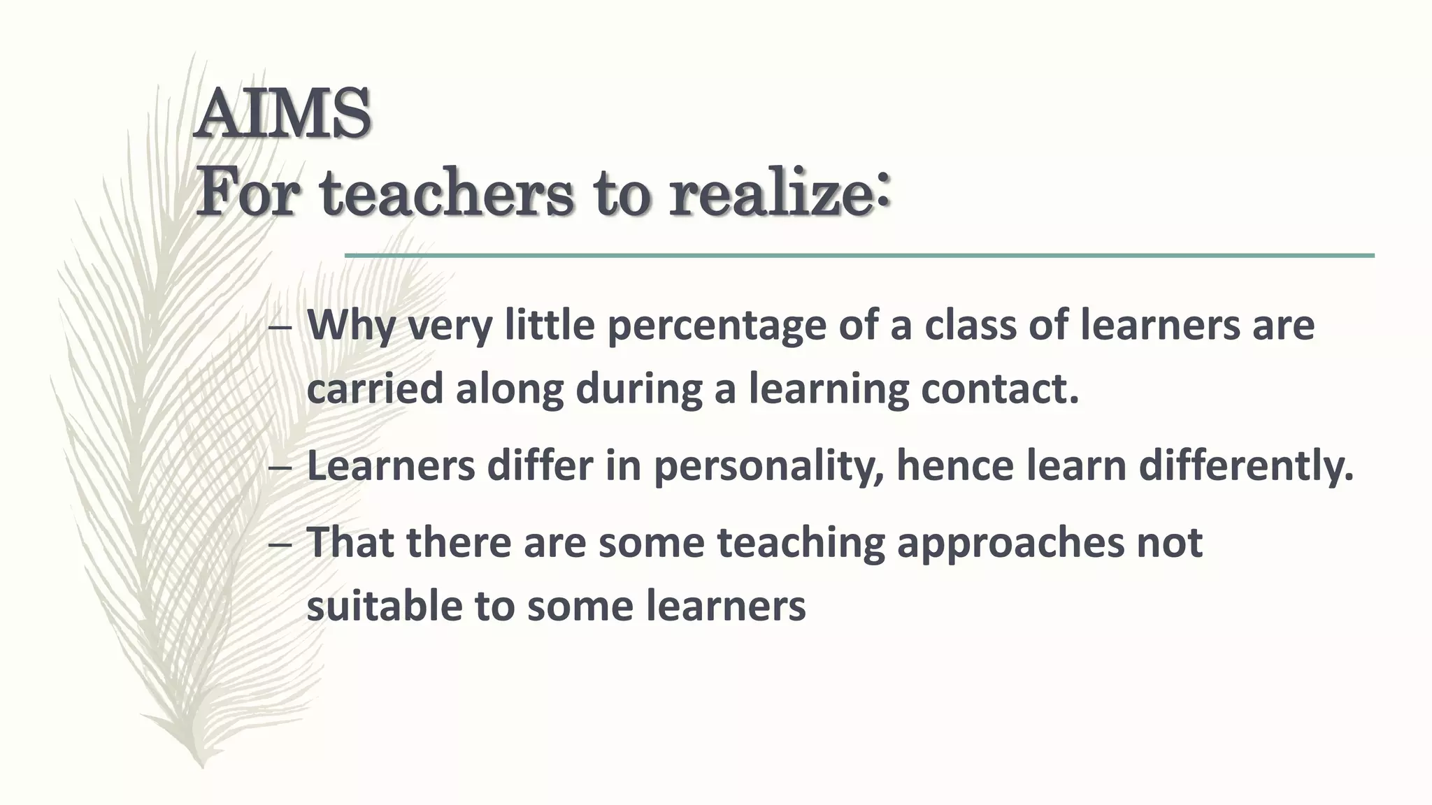 1. THE 3 LEARNER PERSONALITY TYPES | PPTX