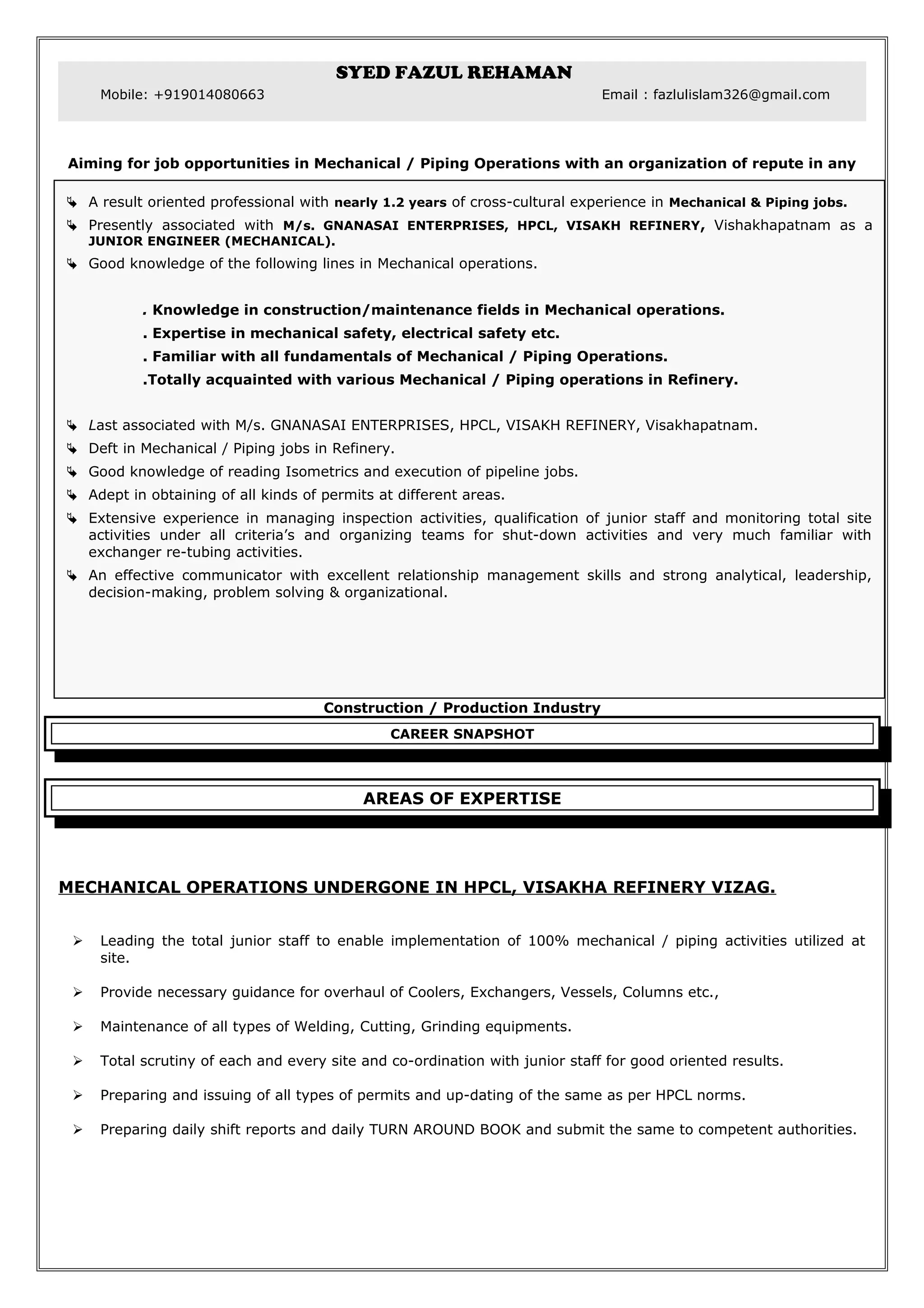 FAZUL REHAMAN1 | DOC | Business Administration | Business