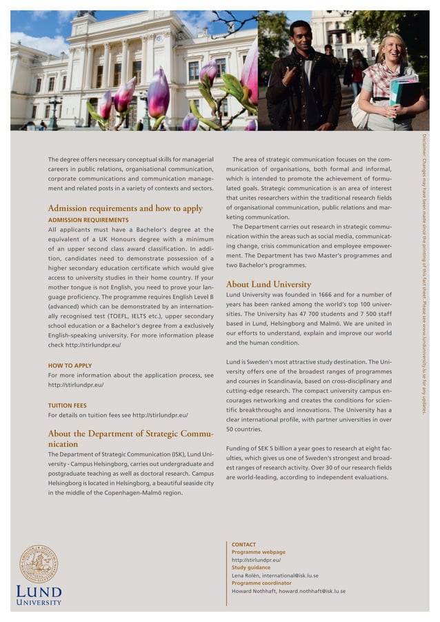 Lund Brochure | PDF