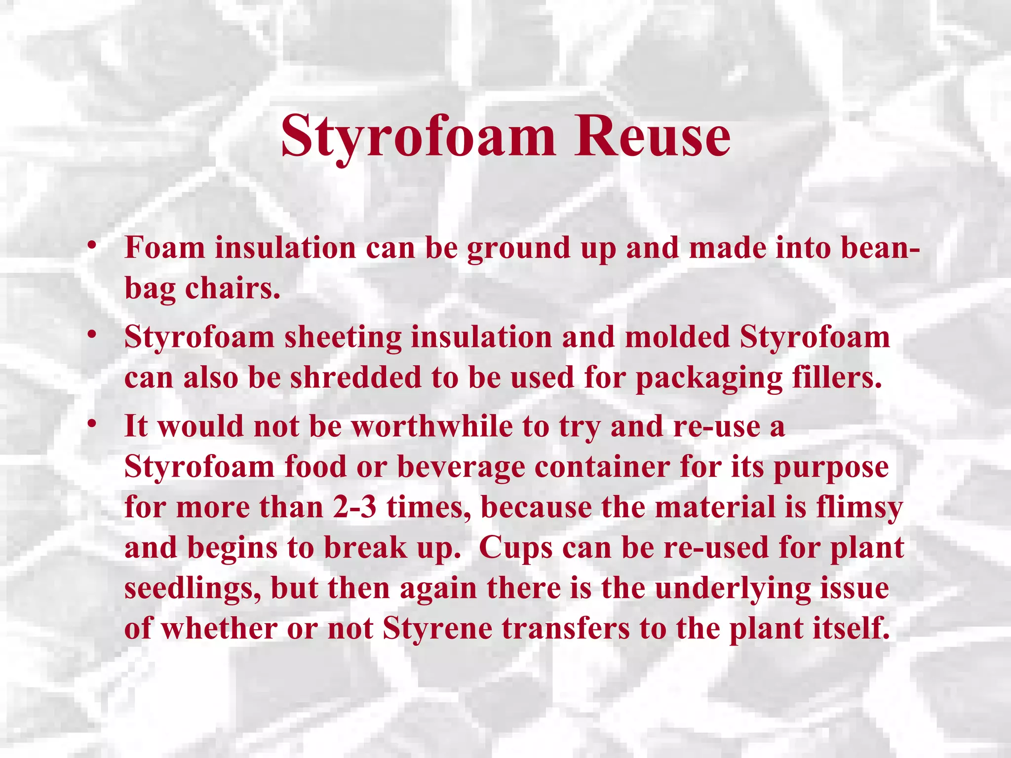The Life Cycle of Styrofoam | PPT