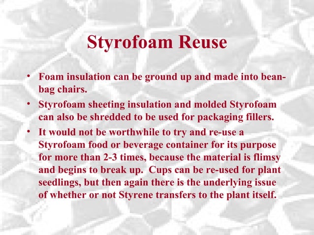 The Life Cycle of Styrofoam | PPT