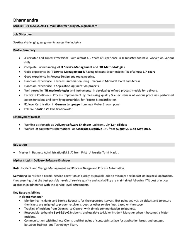 DHARMENDRA RESUME | PDF
