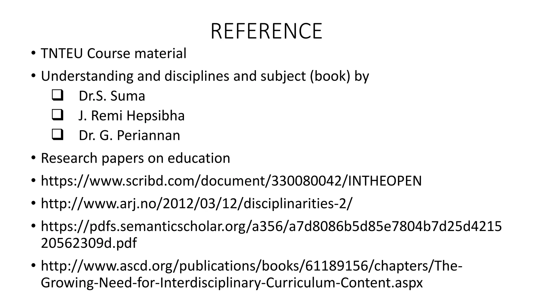 interdisciplinarycurriculum | PPTX