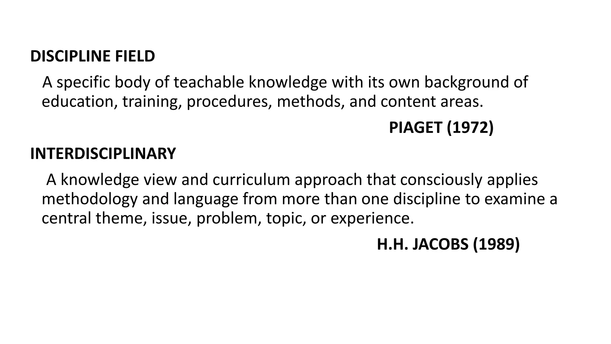 interdisciplinarycurriculum | PPTX