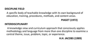 interdisciplinarycurriculum | PPTX