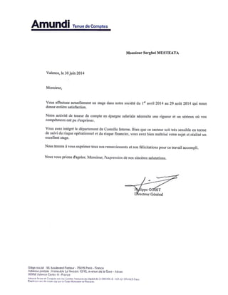 Recommendation Letter- AMUNDI | PDF