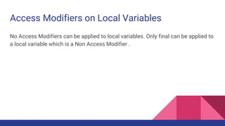Access modifiers in java | PPTX