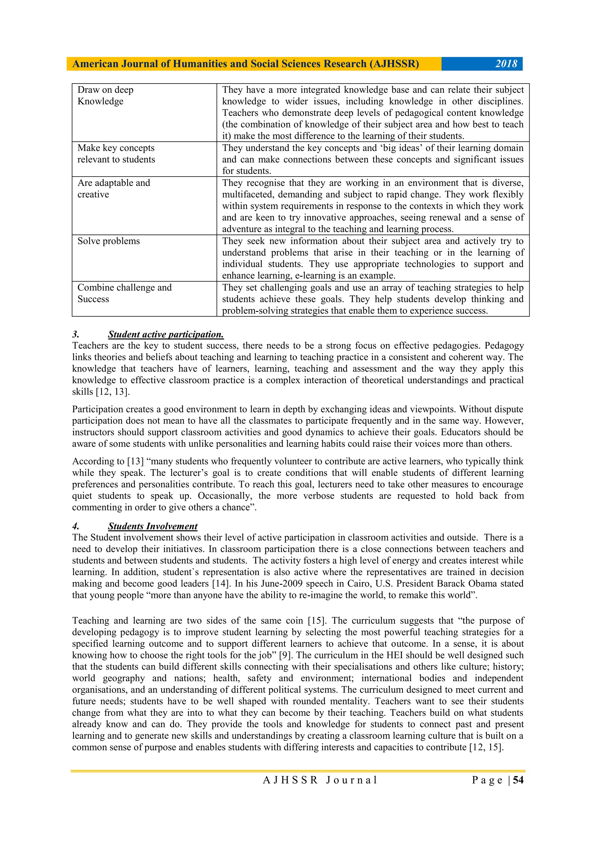 Essential Elements for Optimising the Pedagogical Framework | PDF