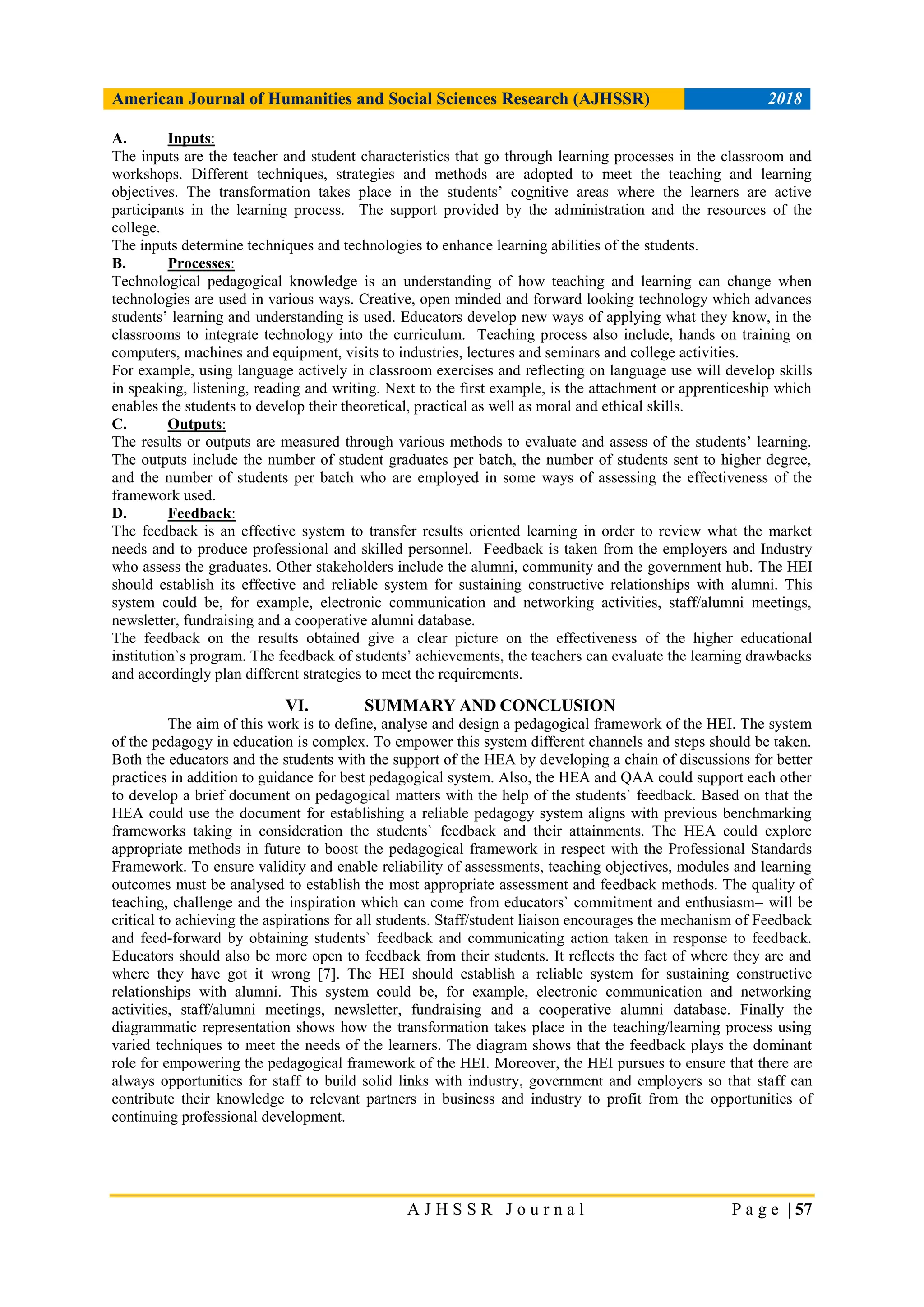 Essential Elements for Optimising the Pedagogical Framework | PDF