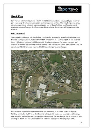 Port Evo. Port experience doc.2016