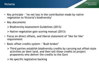 Travis Peake Biodiversity Offsets Presentation July 2015 | PDF