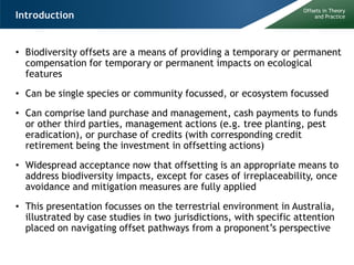 Travis Peake Biodiversity Offsets Presentation July 2015 | PDF