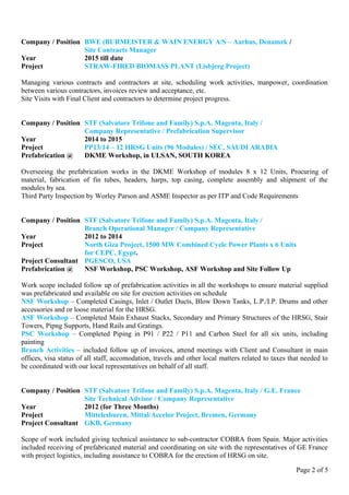 CV of Re Bello - (BWE Denmark) | DOC | Civil Engineering Industry | Industries