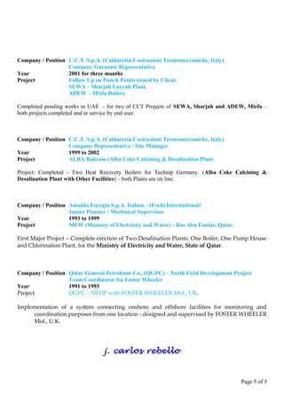 CV of Re Bello - (BWE Denmark) | DOC | Civil Engineering Industry | Industries