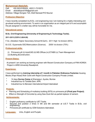 M.Abdullah Resume | PDF