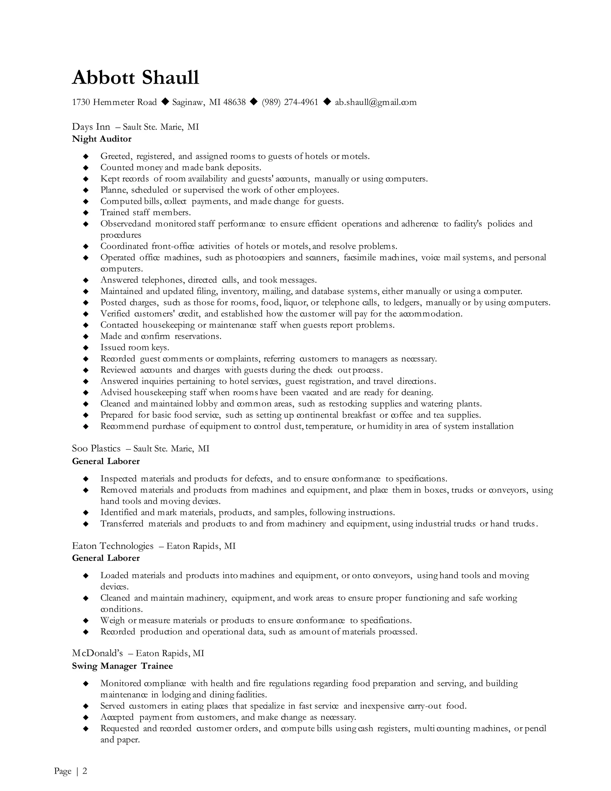 Master Resume Template | DOCX