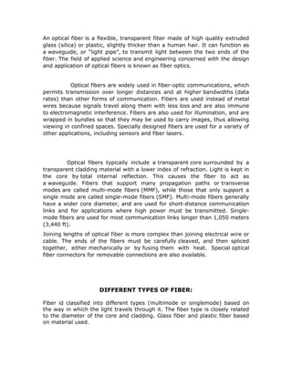 Project Report on Optical Fiber Cables and Systems (MTNL Mumbai) | PDF