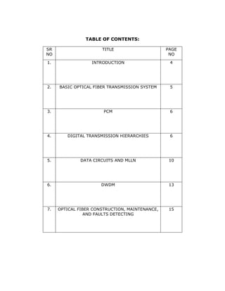 Project Report on Optical Fiber Cables and Systems (MTNL Mumbai) | PDF