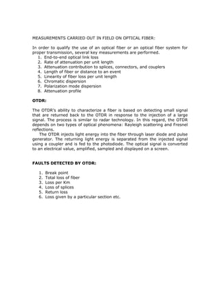 Project Report on Optical Fiber Cables and Systems (MTNL Mumbai) | PDF