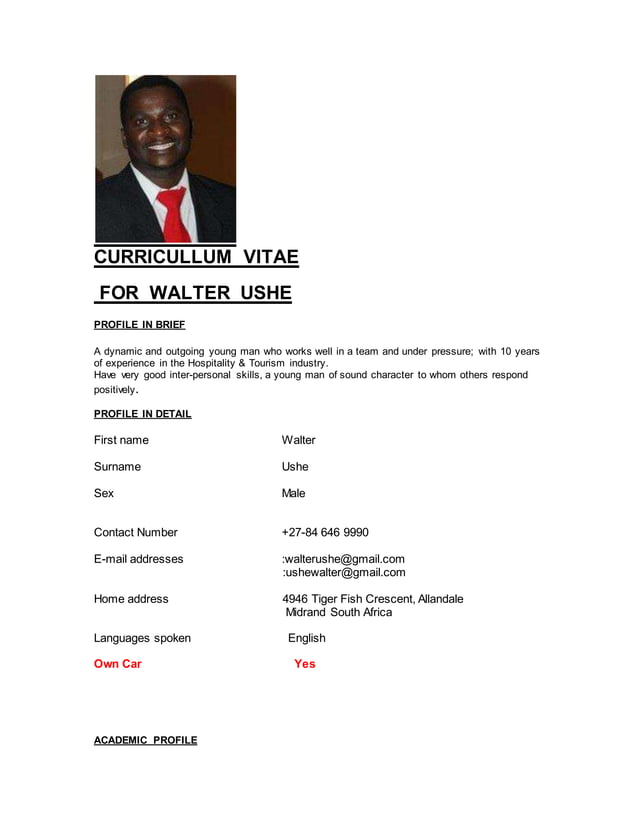 Walter CV | PDF