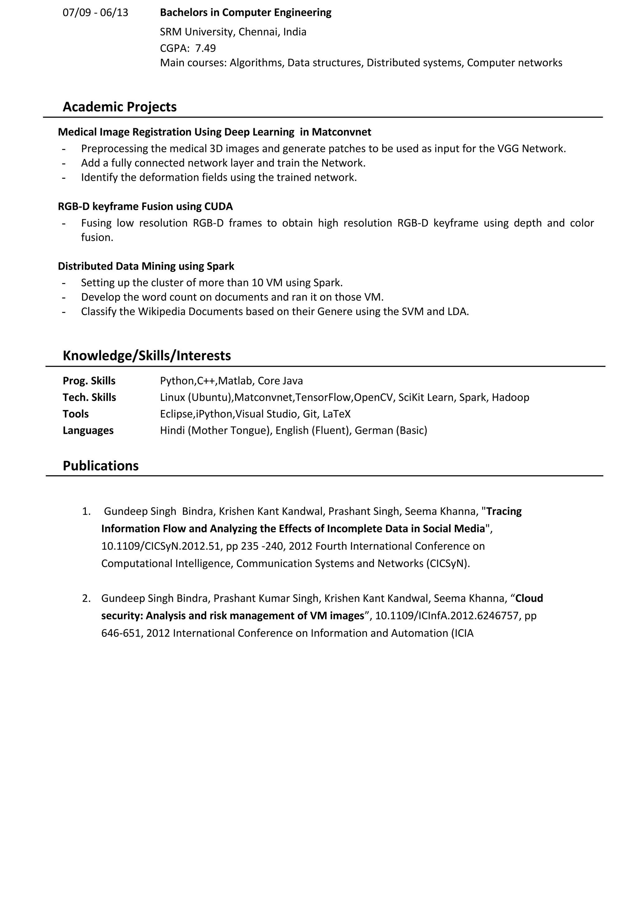 CurriculumVitae | PDF | Computing | Technology & Computing