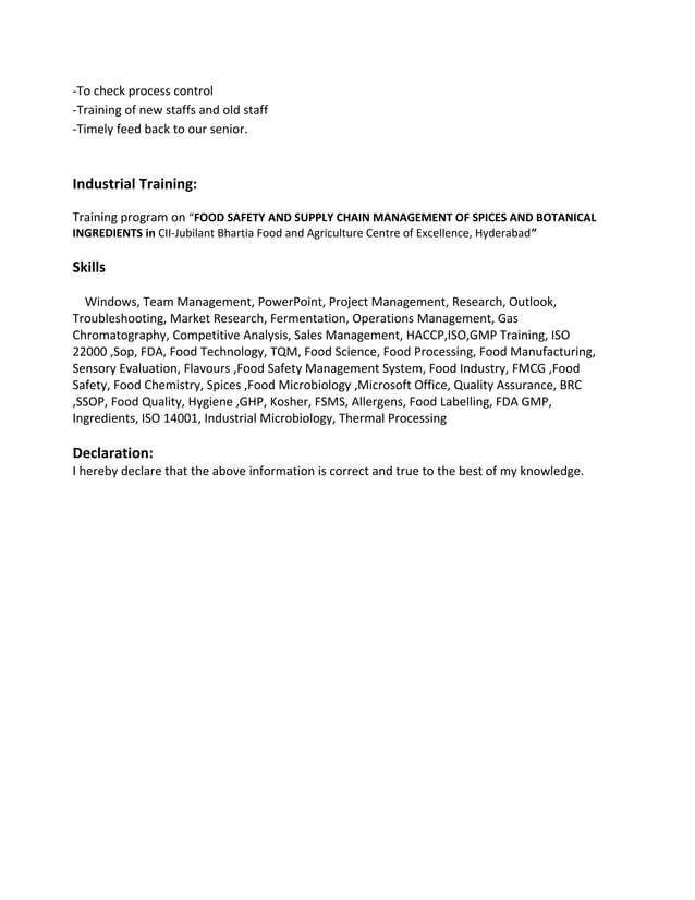 KANI - RESUME | DOC | Manufacturing Industry | Industries