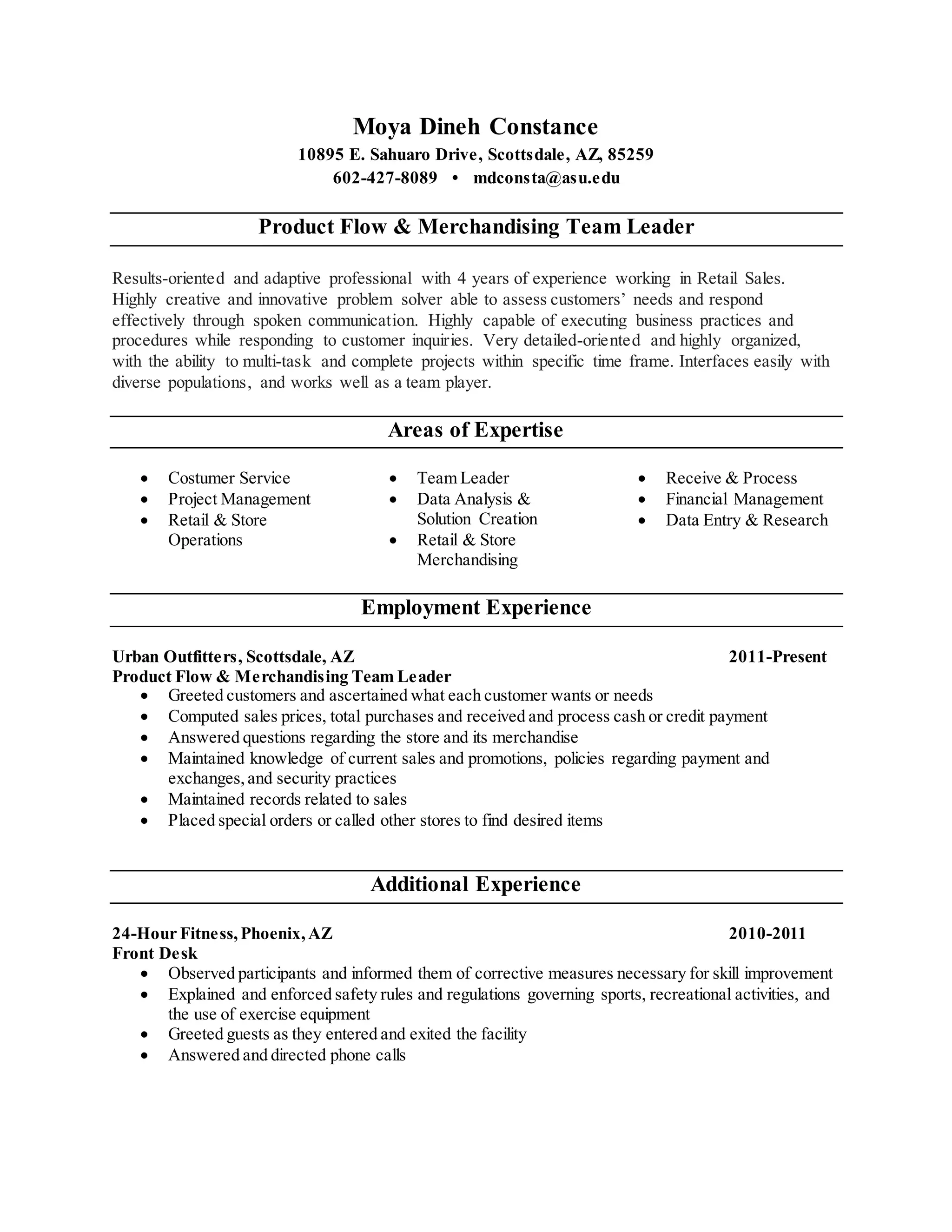 Moya Constance Resume | DOCX