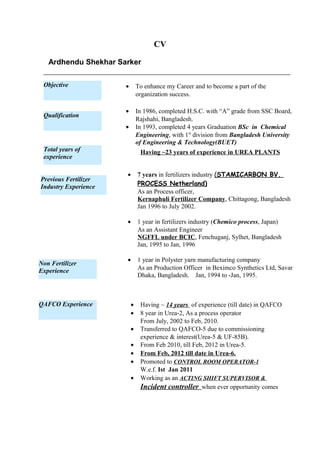 CV Sarker | PDF