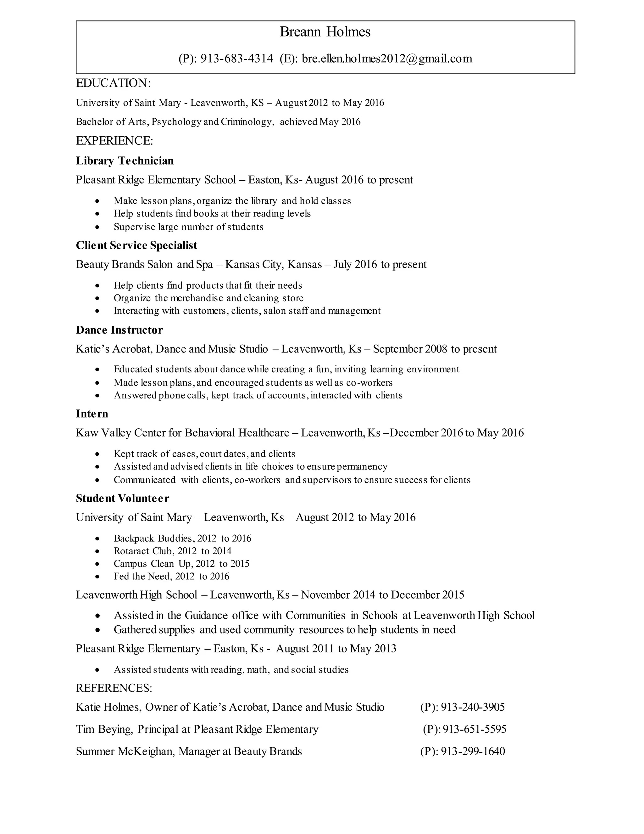 Resume 2016 | DOCX | Education
