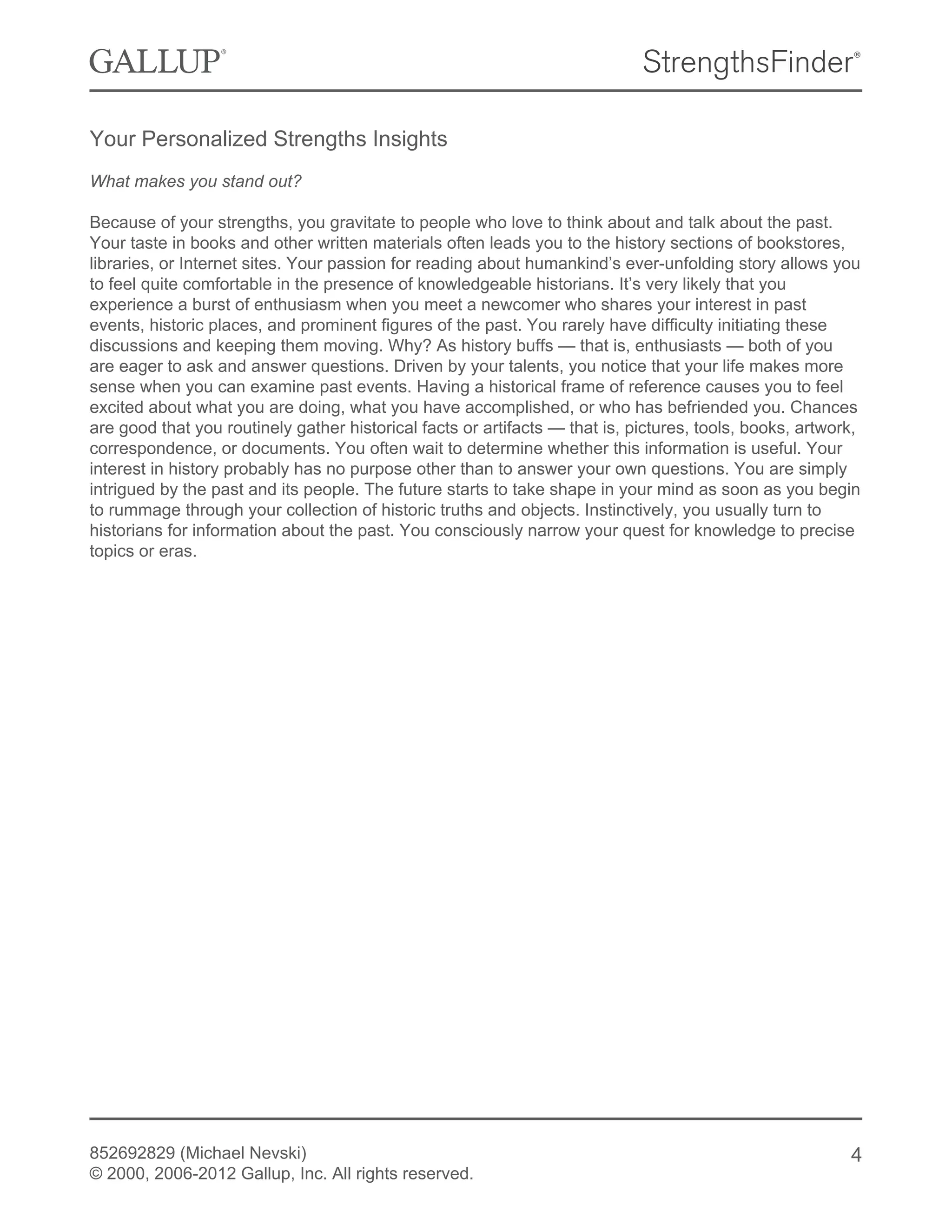 StrengthsFinder Report 052216 | PDF