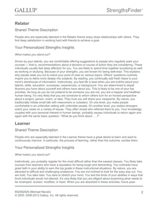StrengthsFinder Report 052216 | PDF