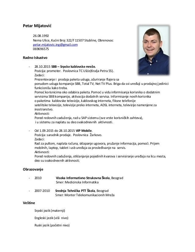 Petar Mijatovic Radna Biografija