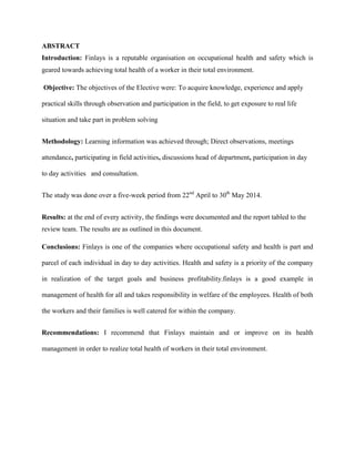 OCCUPATIONAL SAFETY AND HEALTH | PDF