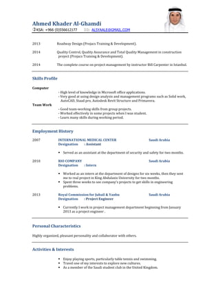 Ahmed CV new Aug 2014 | PDF