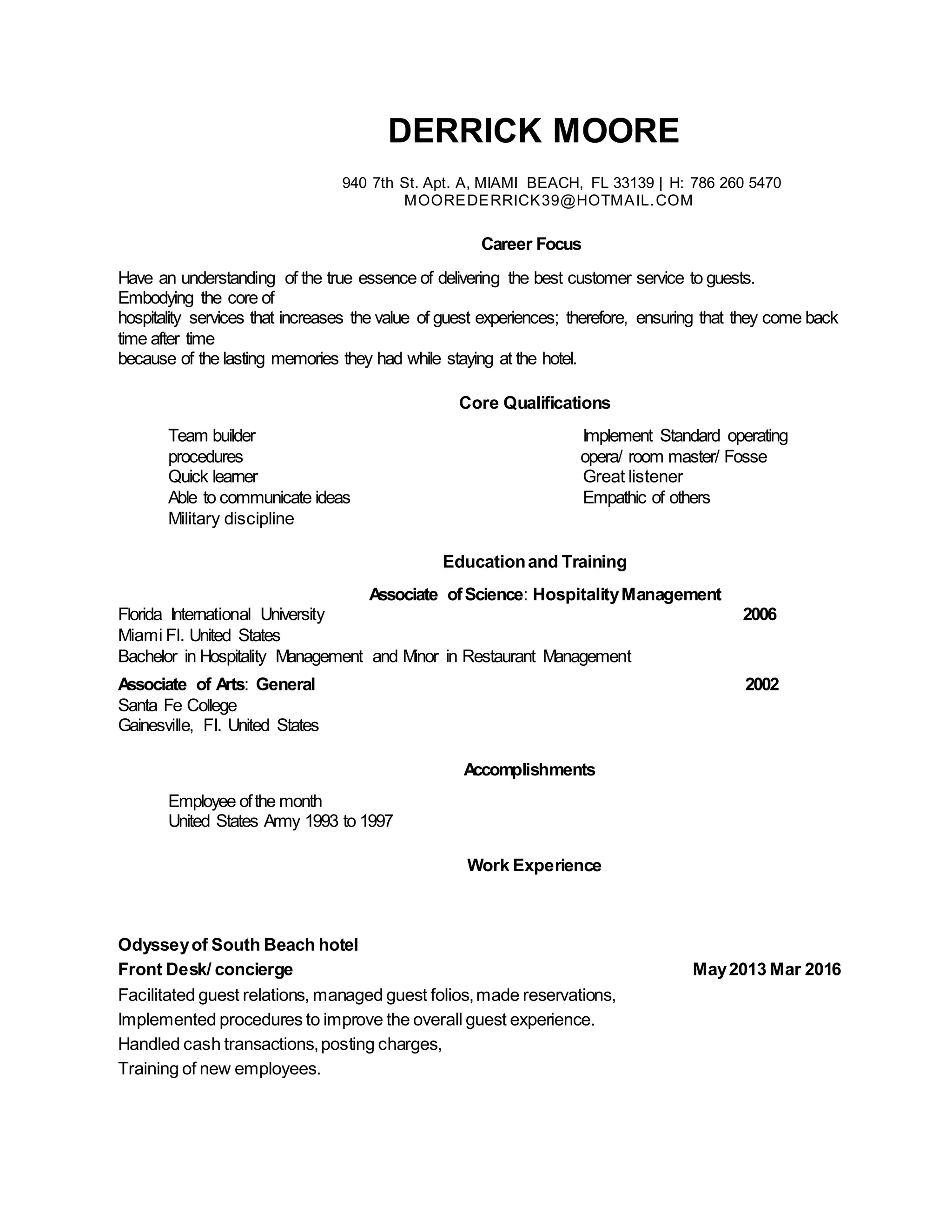 Derrick real resume2 | DOCX