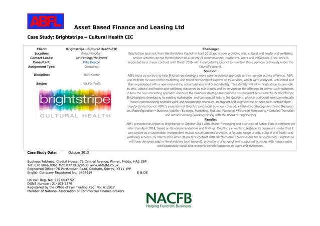 ABFL Case Study Final - Brightstripe Oct 2013 | PDF | Marketing and ...