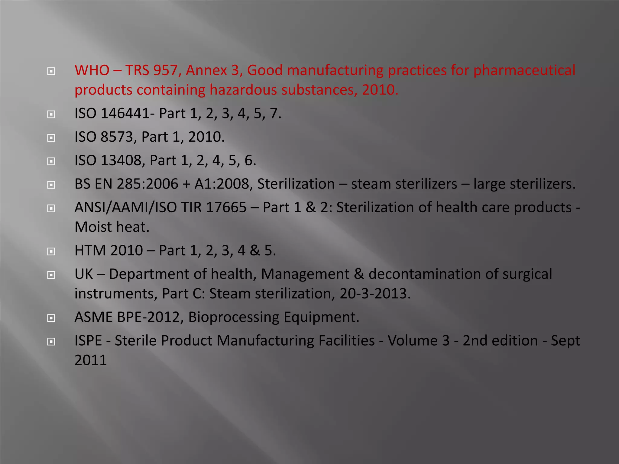 Facility requirements for Hazardous drug Manufacturing | PDF