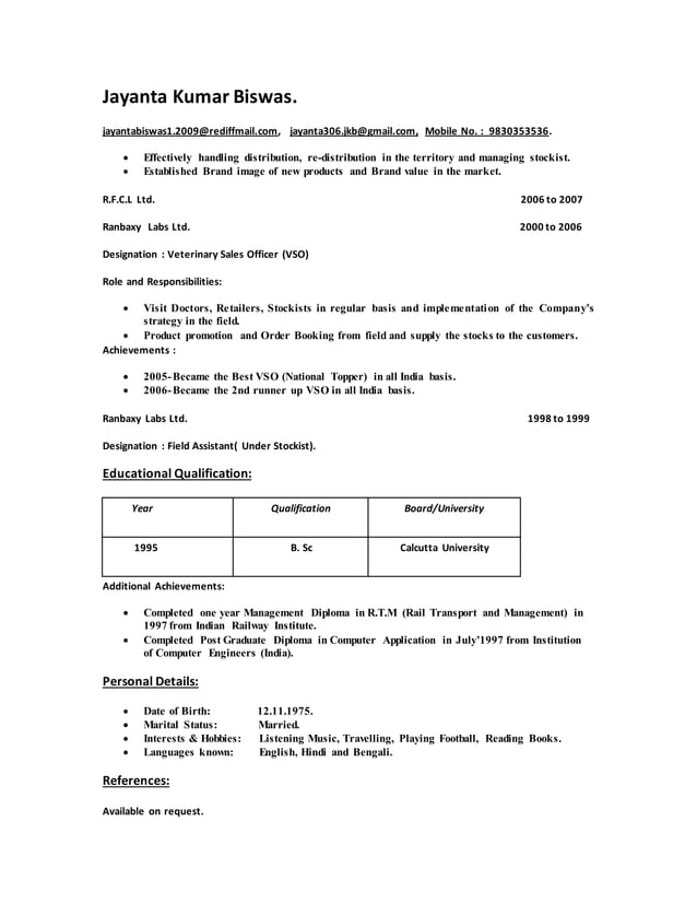 Jayanta Biswas- Resume | PDF