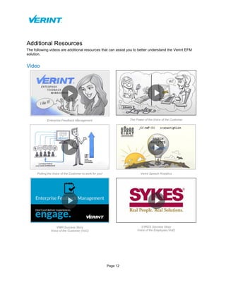 Verint Enterprise Feedback Management (EFM) Solution Brief (English US ...