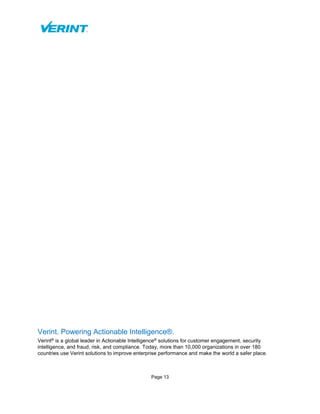 Verint Enterprise Feedback Management (EFM) Solution Brief (English US ...