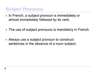 F1 Ch 1 Gramm 1 sujets et les verbes | PPTX