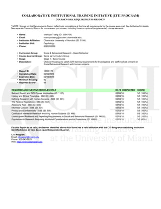 CITI Social and Behavioral Research - Basic.Refresher Course | PDF | Undergraduate Education ...