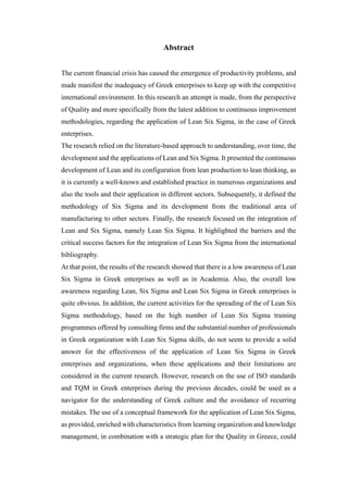 Abstract MSc Quality Assurance | PDF