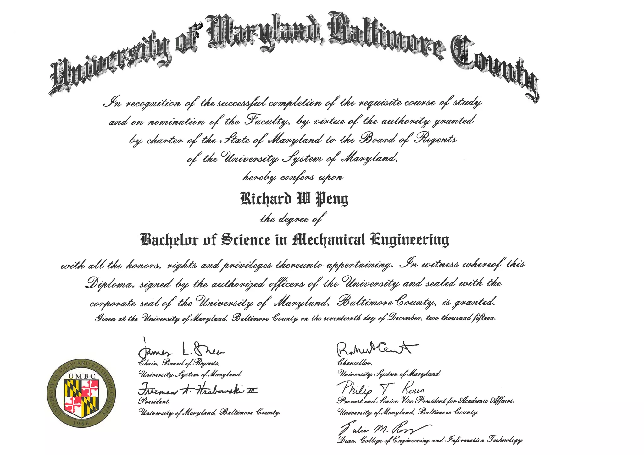 Mechanical Engineering Degree Richard Peng | PPT