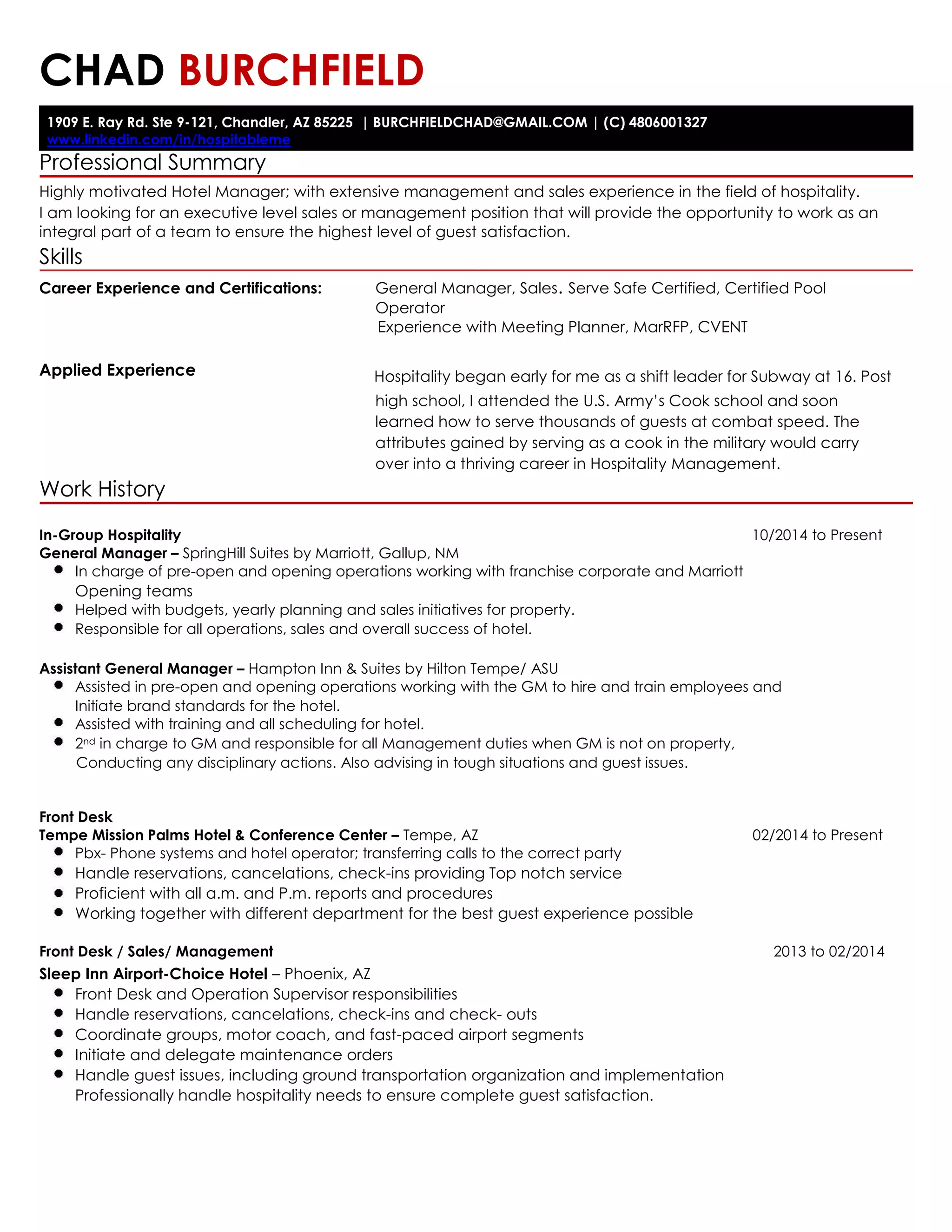 RESUME- Chad 2017 | PDF