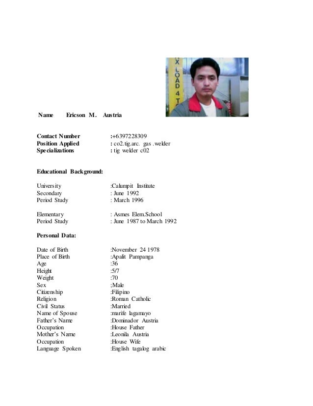 Contoh Cv Welder Viral Update - Riset